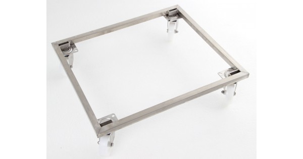 Base leg for the transport of shelf grids with or without castors