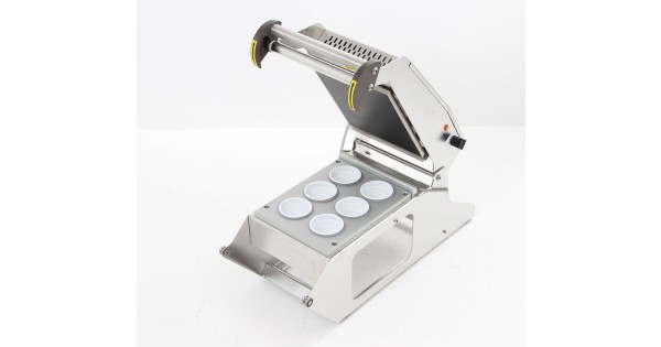 Thermo-sealing machine : ideal for small productions - space for 6 yoghurt